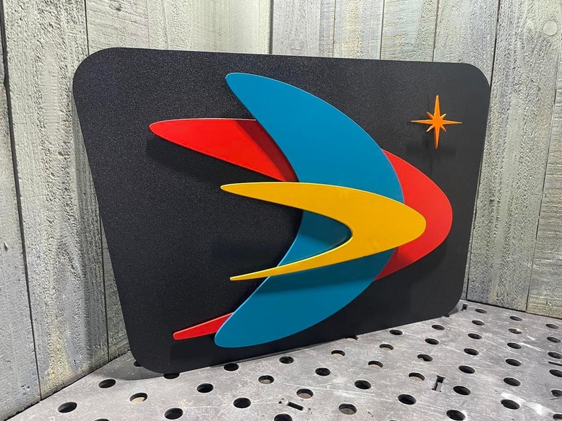 Metal Boomerang Mid-century Modern MCM Home Decor Layered Plasma Cut ...