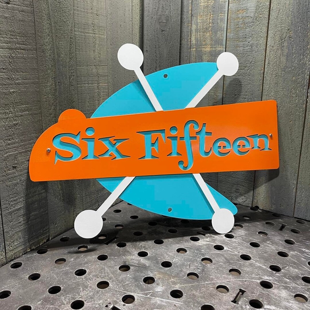 Metal Mid Century Modern Custom Address Sign WORDS Plasma Cut Sign Art ...