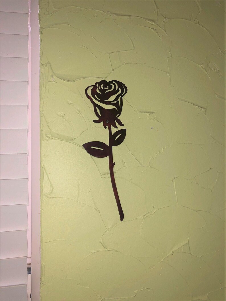 Metal 10 Tall Single Rose Plasma Cut Sign Art - Etsy