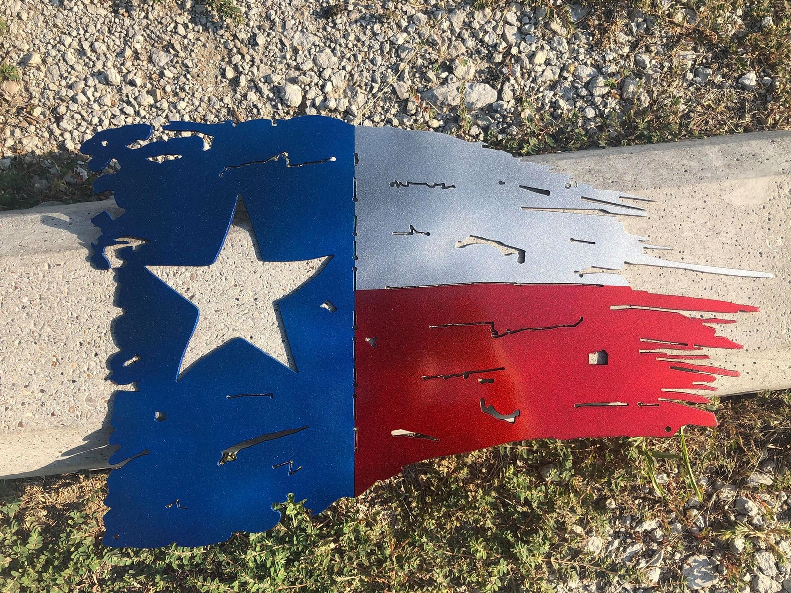Metal Tattered Texas Flag Battle Metalcast Paint Plasma Metal Art - Etsy