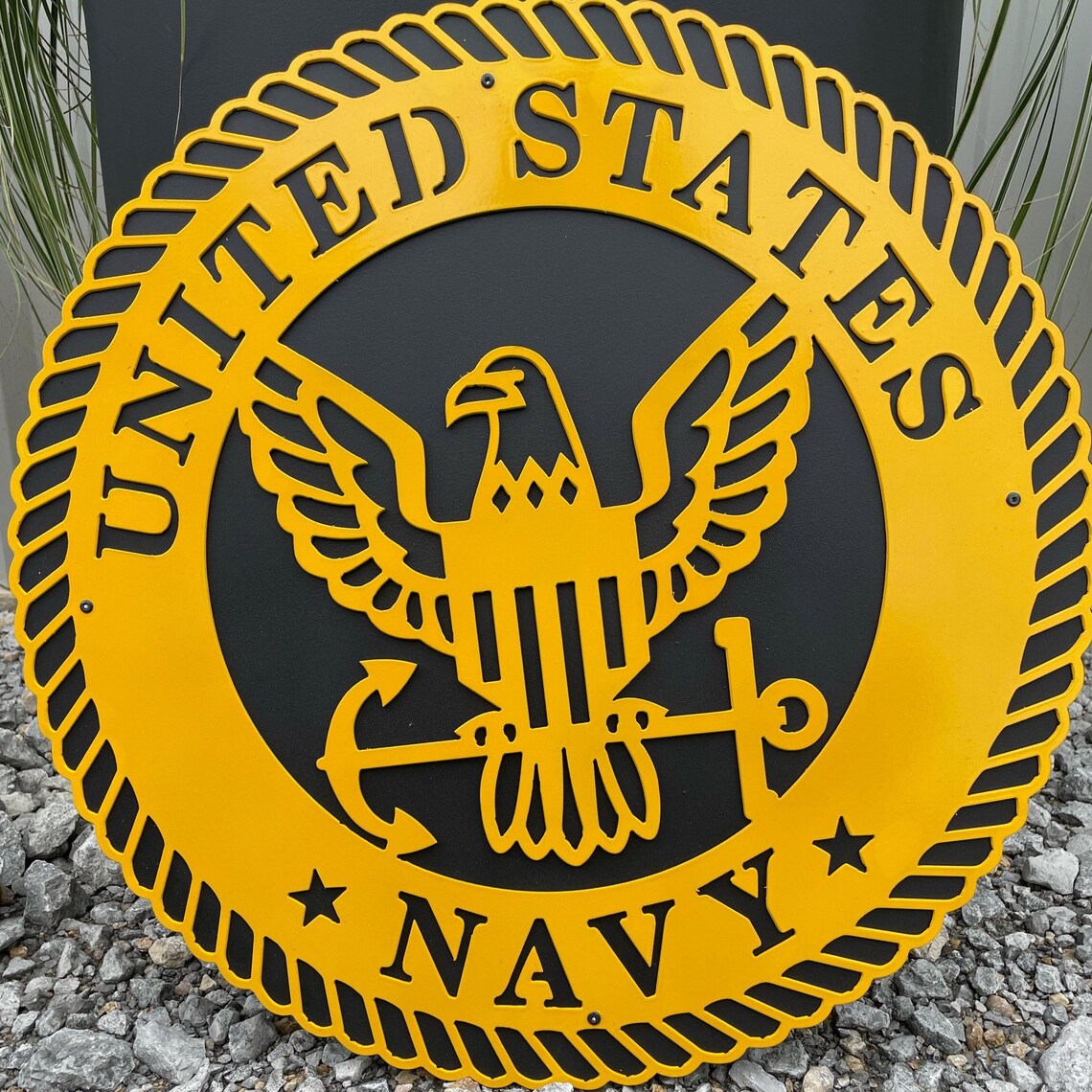 Metal Navy USN Crest Single or Double-layer Custom Paint | Etsy