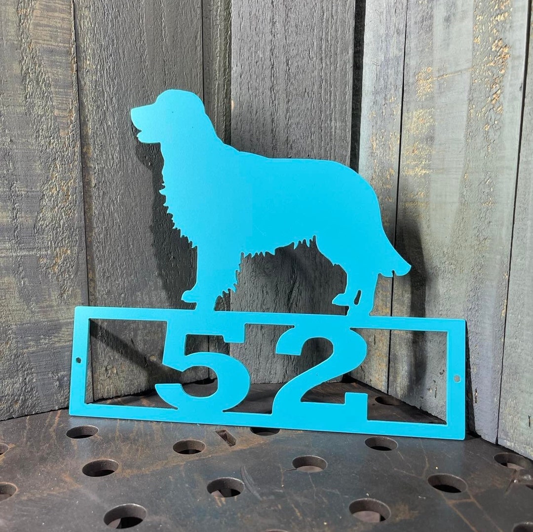 Metal Golden Retriever Dog Address Sign Plasma Cut Sign Art - Etsy