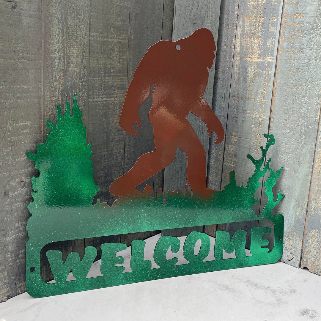 Metal Big Foot Welcome Sign Sasquatch Yeti Bigfoot Plasma Cut Sign Art ...