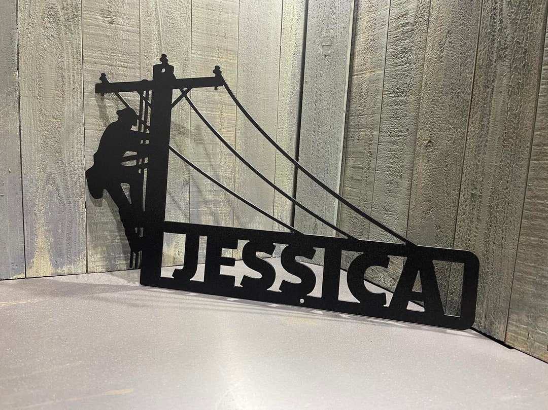 Metal Lineman Last Name Sign Custom Plasma Cut Sign Art - Etsy