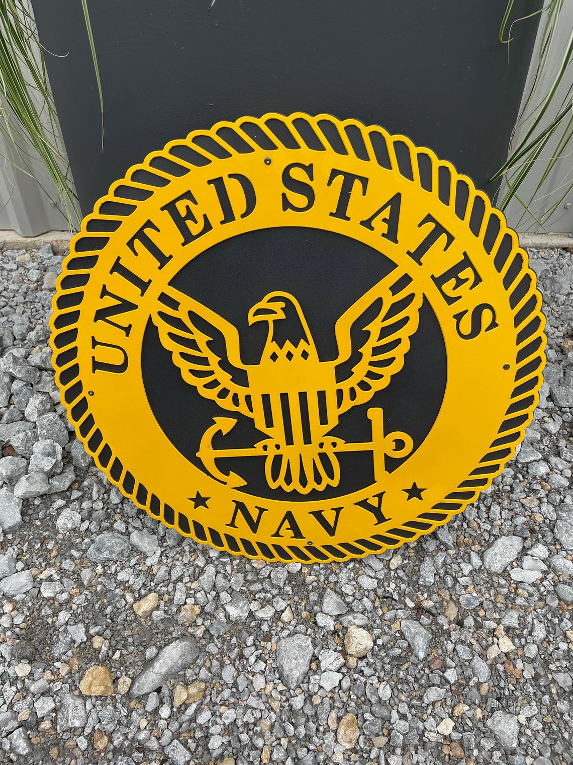 Metal Navy USN Crest Single or Double-layer Custom Paint | Etsy