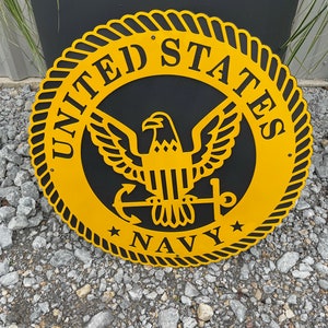 Metal Navy USN Crest Single or Double-layer Custom Paint - Etsy