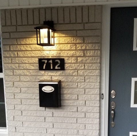 Metal Address Sign Negative Space Numbers Modern Custom | Etsy