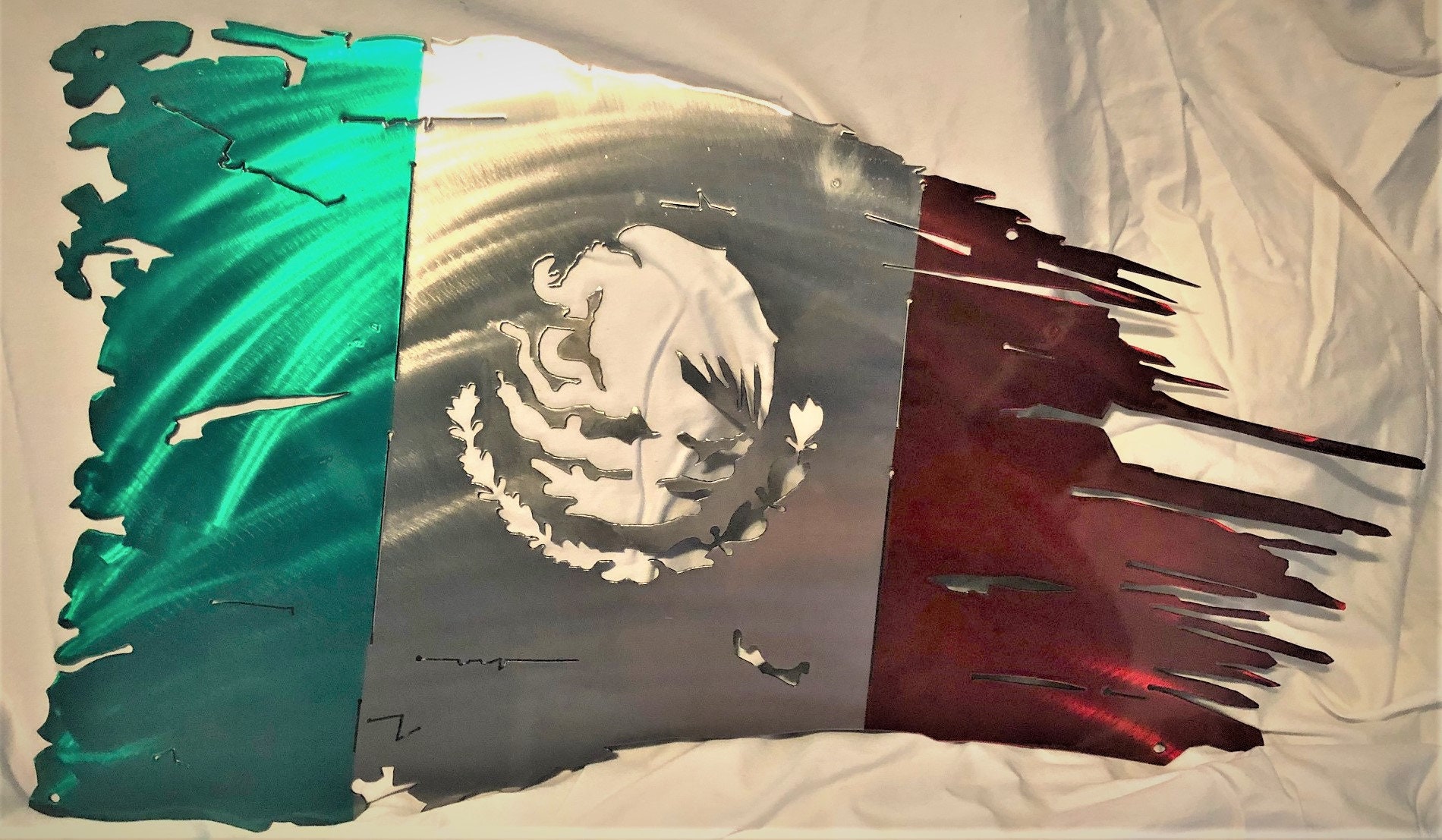 Metal Tattered Mexican Flag | Etsy