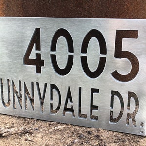 Brushed Aluminium Negative Space Address Sign Modern Plasma Sign Art - Etsy