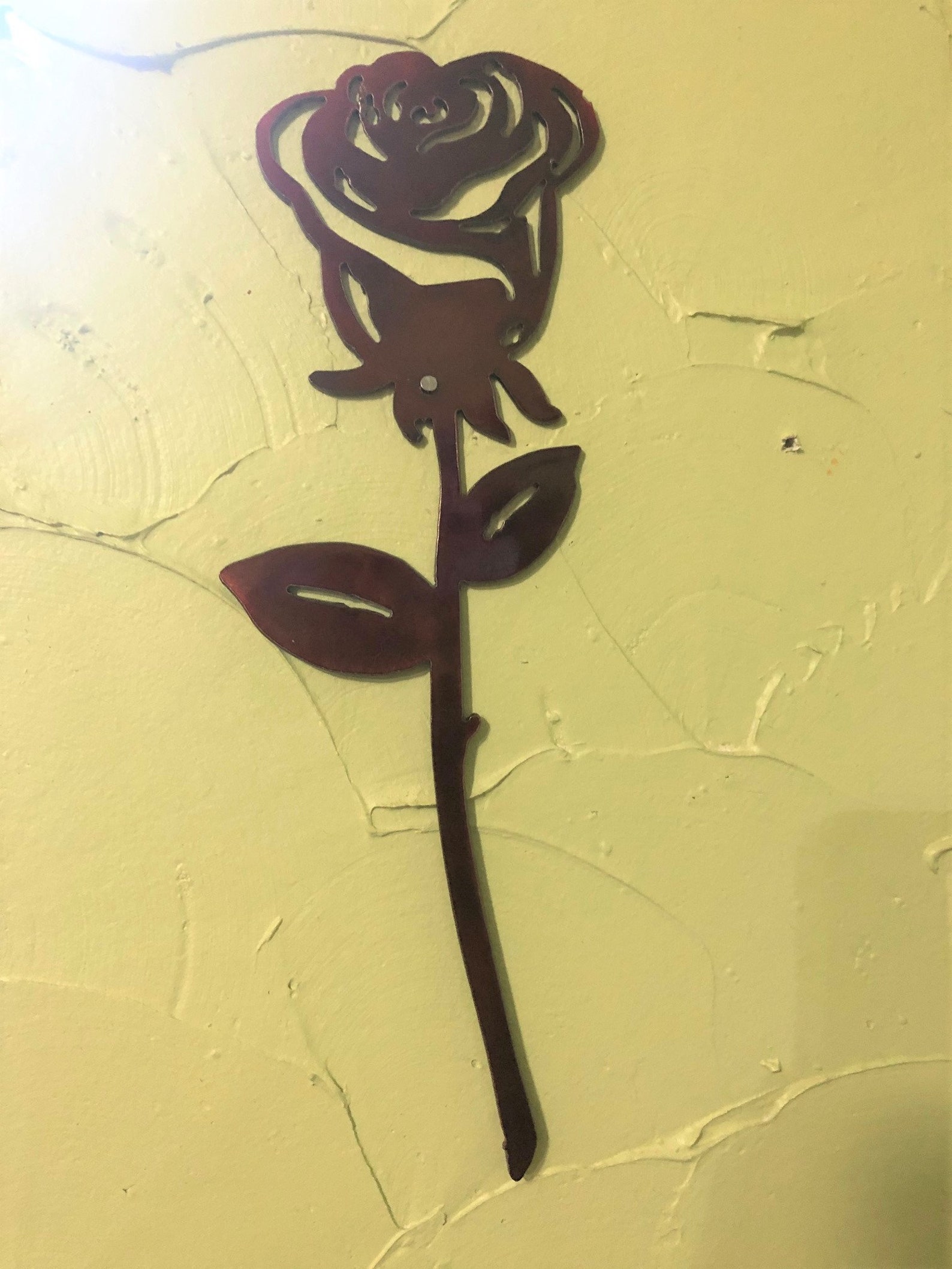 Metal 10 Tall Single Rose Plasma Cut Sign Art - Etsy