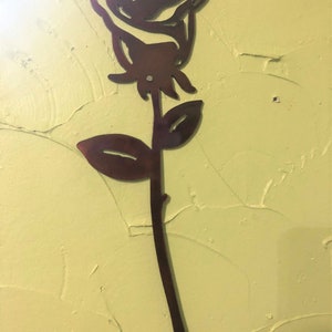 Metal 10" Tall Single Rose Plasma Cut Sign Art - Etsy