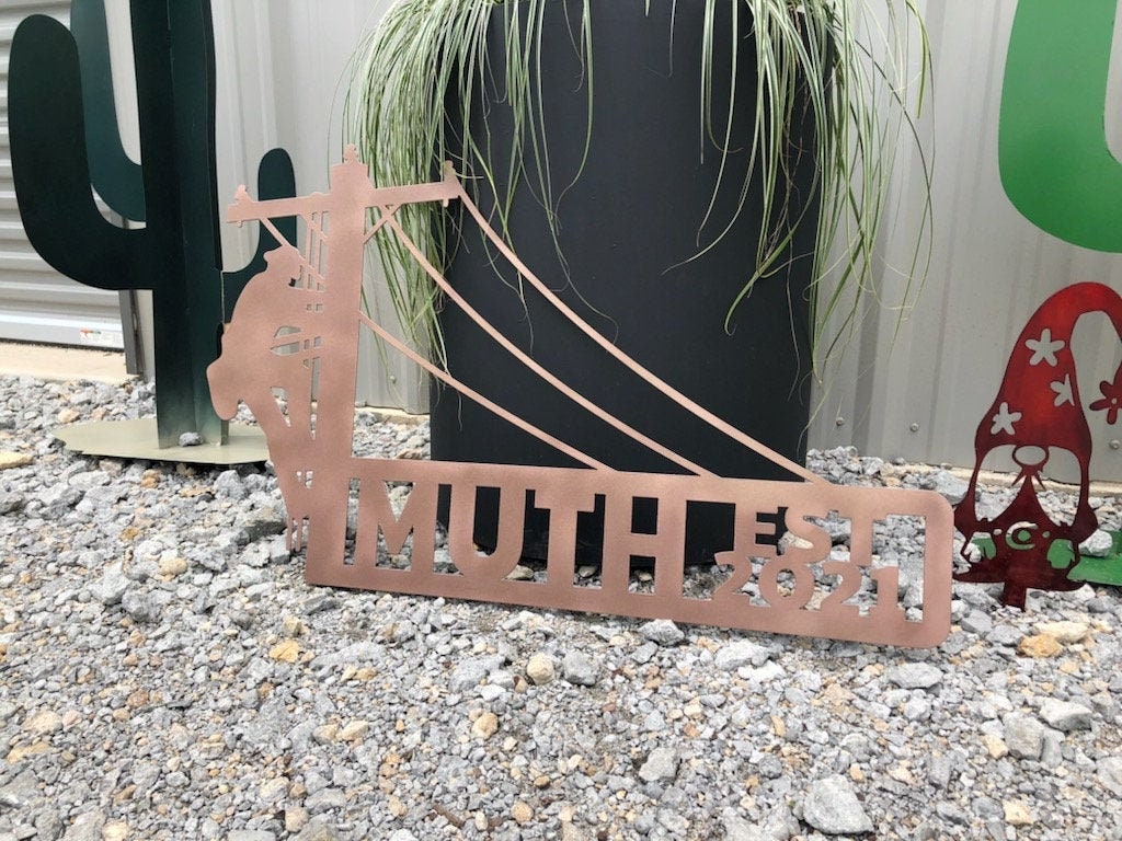 Metal Lineman Last Name Sign Custom Plasma Cut Sign Art - Etsy