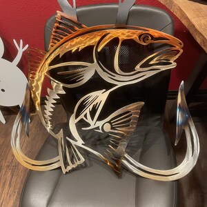 Metal Redfish Plasma Cut Sign Art Red Fish Fishing Lake Ocean Beach ...