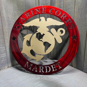 Metal USMC Marines Crest TWO COLOR Plasma Cut Sign Art - Etsy