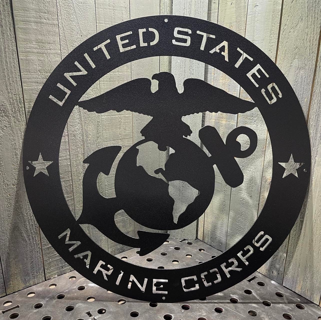 Metal Marine Corps USMC Crest Custom Plasma Cut Sign Art Military - Etsy