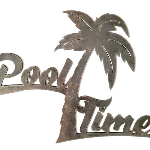Metal pool Time Palm Tree Plasma Cut Metal Art - Etsy