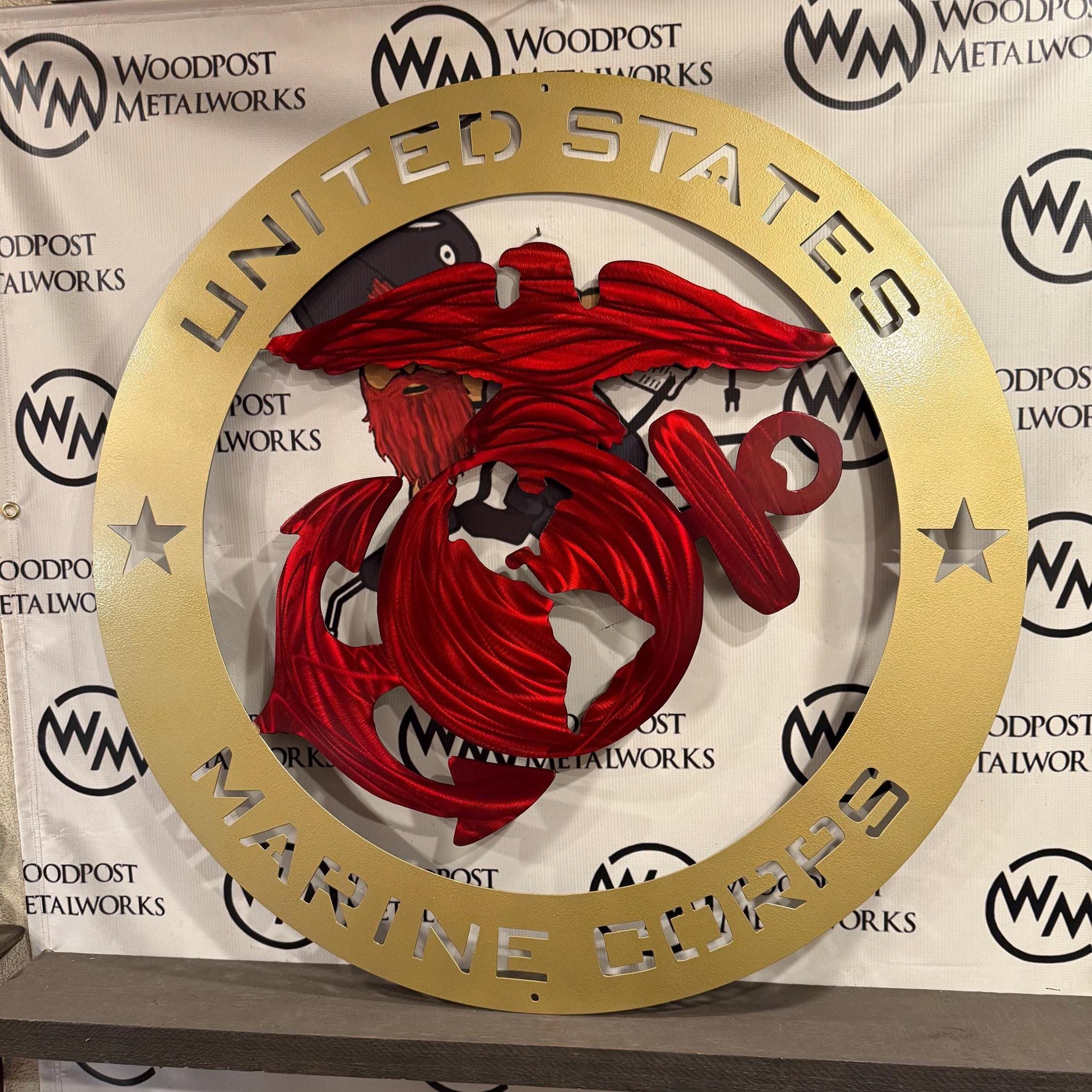 Metal USMC Marines Crest TWO COLOR Plasma Cut Sign Art - Etsy