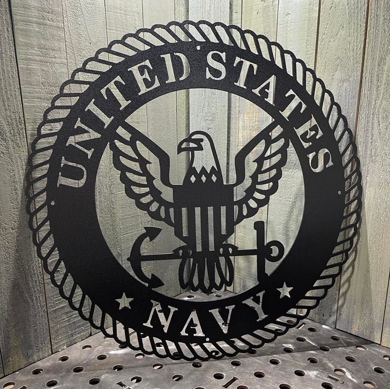 Metal Navy USN Crest Single or Double-layer Custom Paint - Etsy