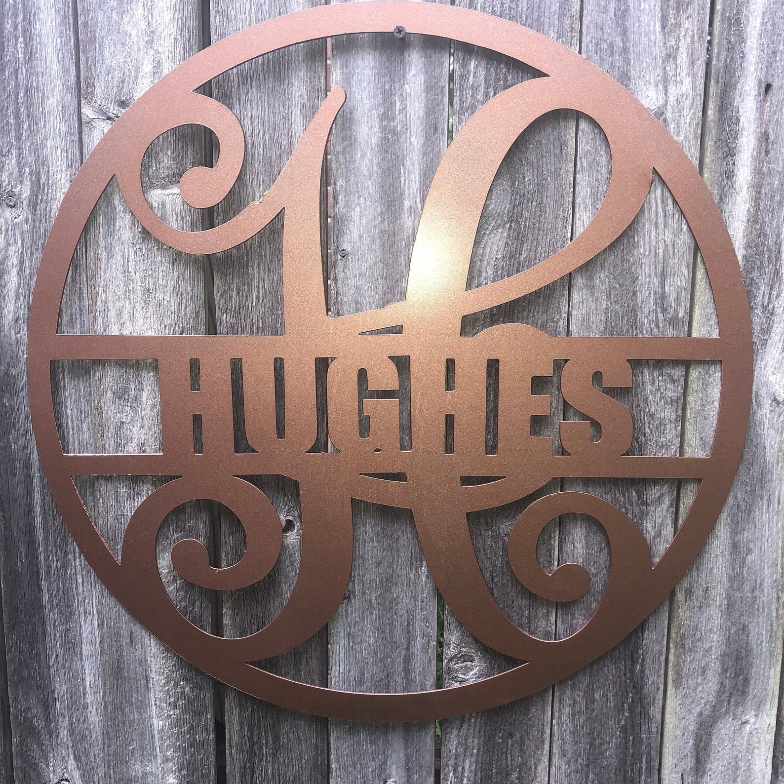 Custom Circle Monogram Steel Sign | Etsy