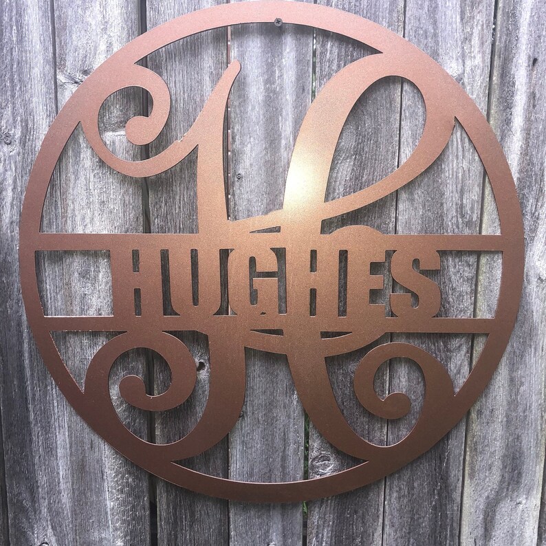 Custom Circle Monogram Steel Sign - Etsy
