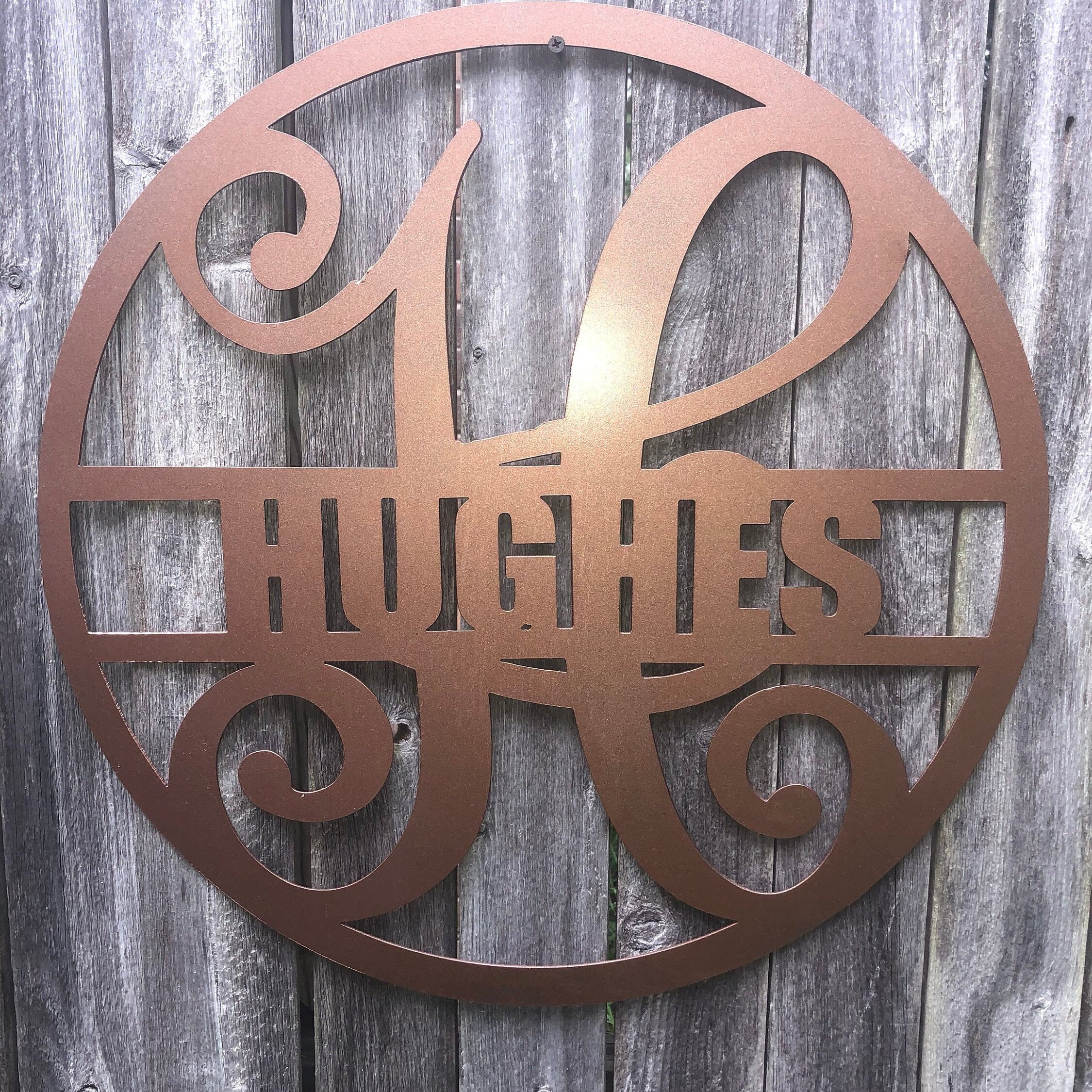 Custom Circle Monogram Steel Sign | Etsy