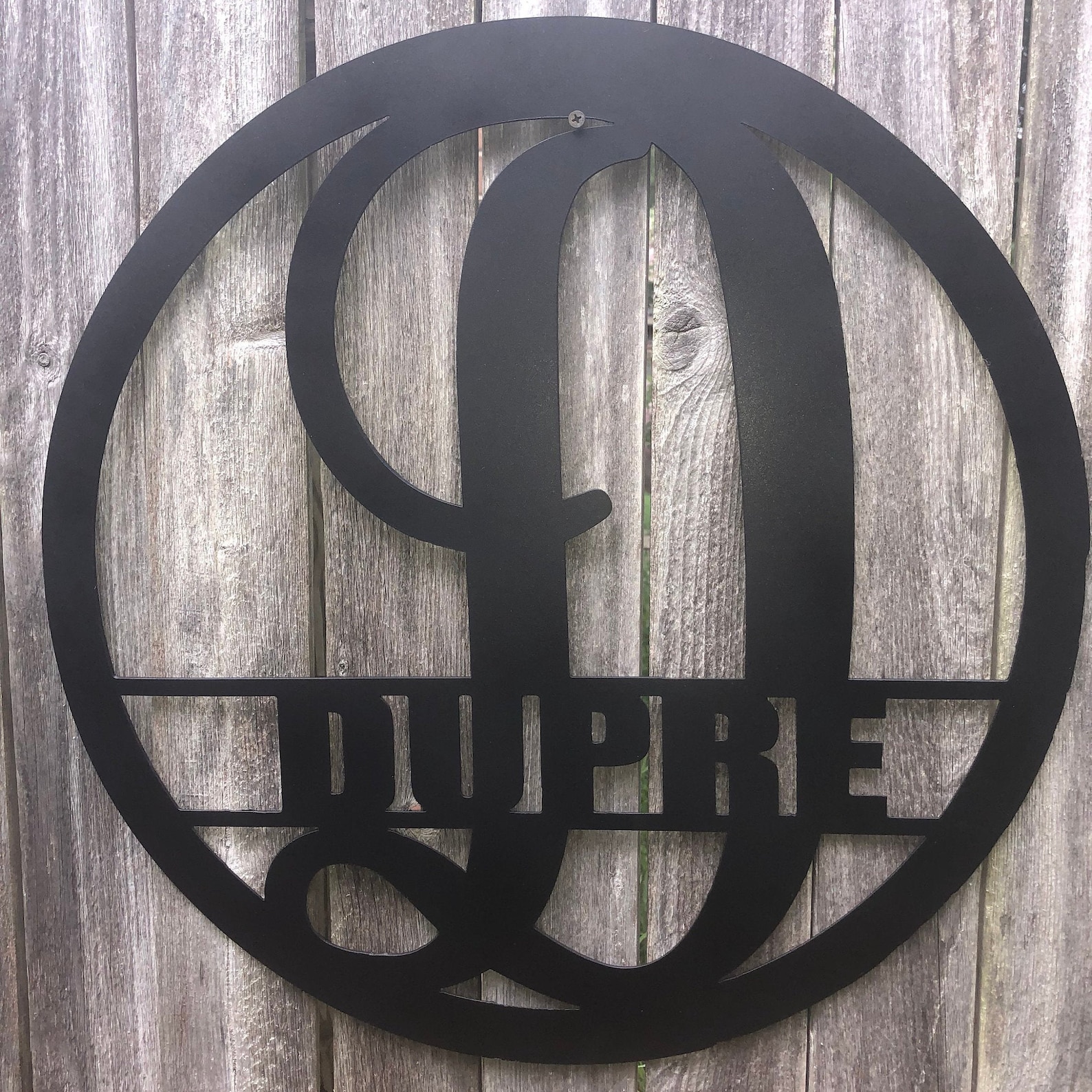 Custom Modern Circle Monogram Outdoor Metal - Etsy