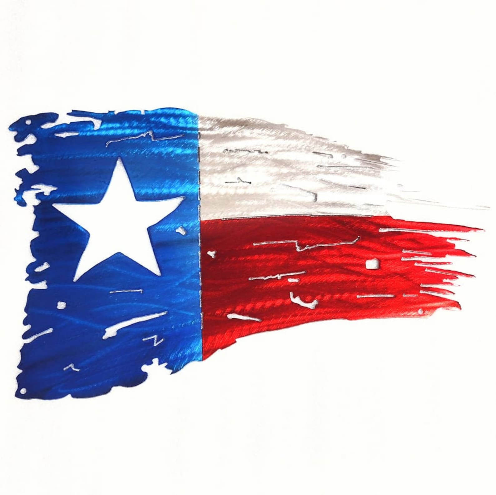 Metal Tattered Texas Flag Battle Metalcast Paint Plasma Metal Art - Etsy