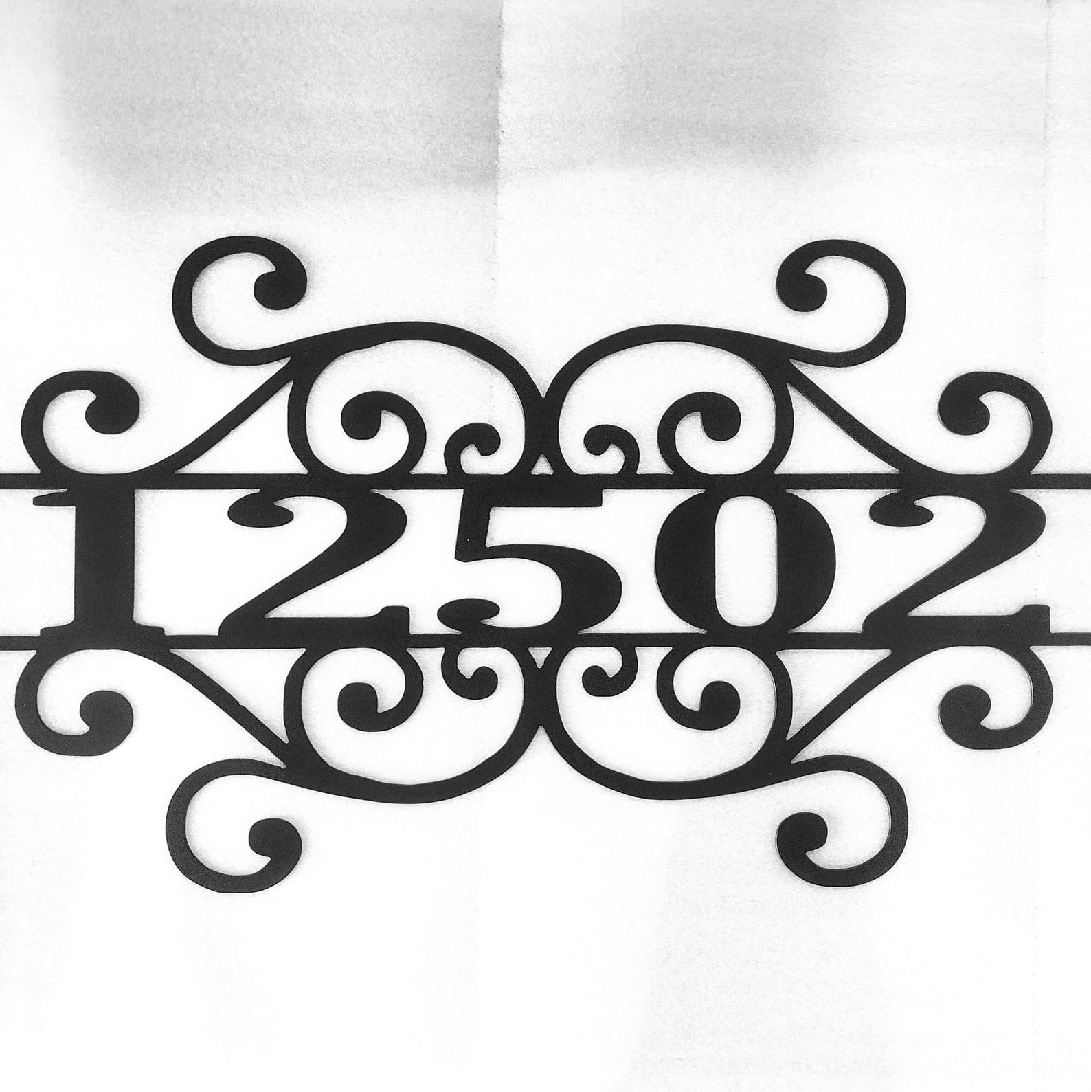 Metal Address Numbers Split Scroll Fancy Frilly Custom Painted Plasma ...