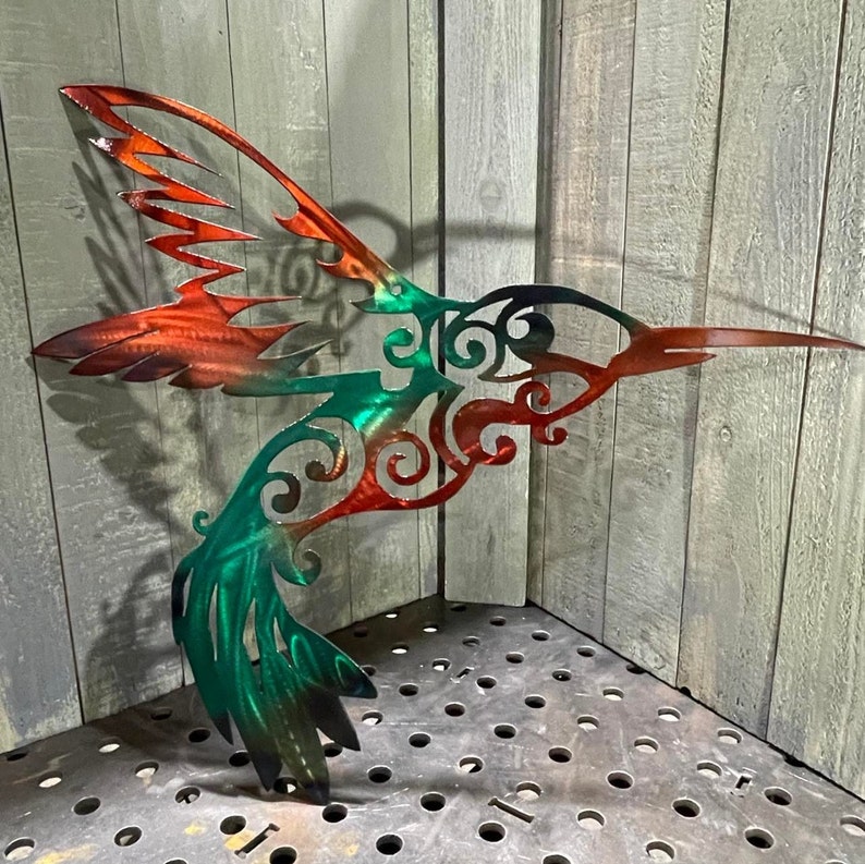 Metal Abstract Hummingbird Sign - Etsy