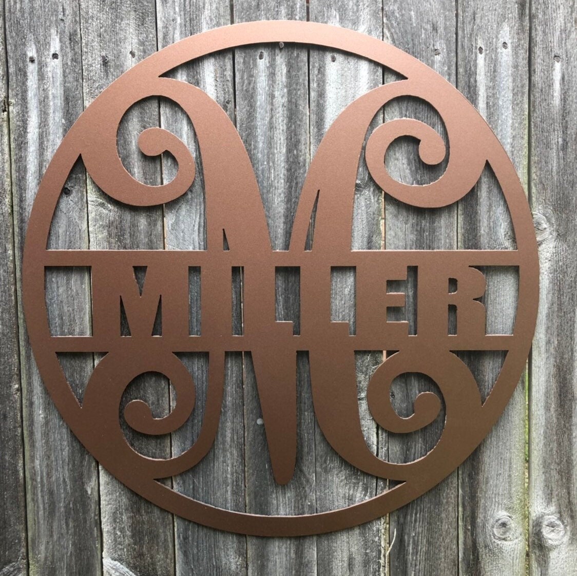 Custom Circle Monogram Steel Sign | Etsy