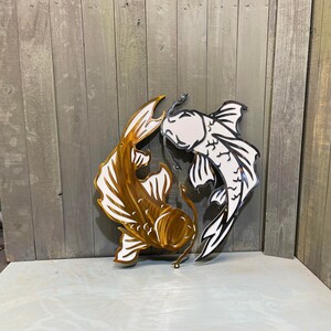 Metal Koi Fish Ying Yang Design Plasma Cut Sign Art Beautiful Fish ...
