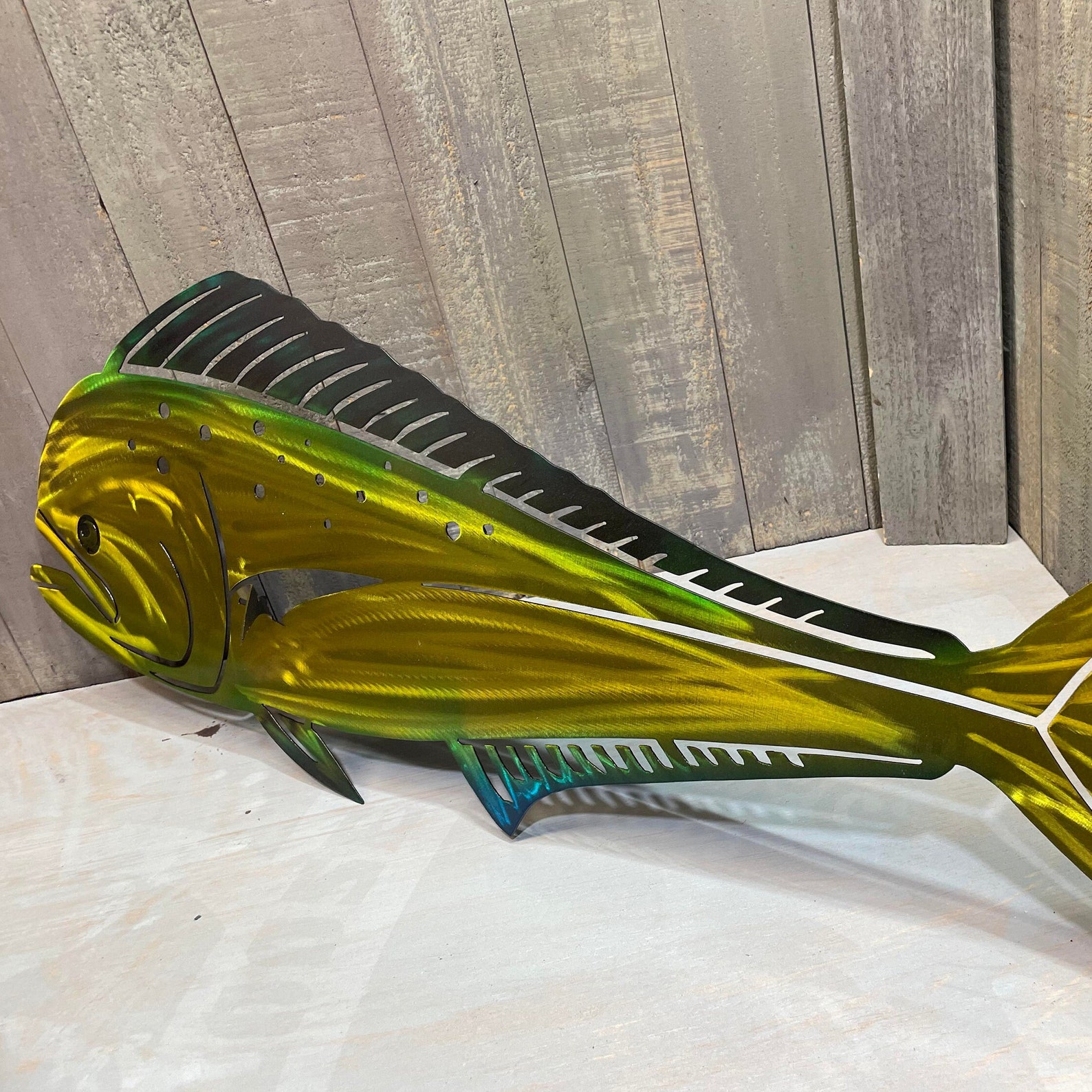 Metal Mahi-mahi Fish Fishing Salt Water Ocean Plasma Cut Sign Art Beach ...