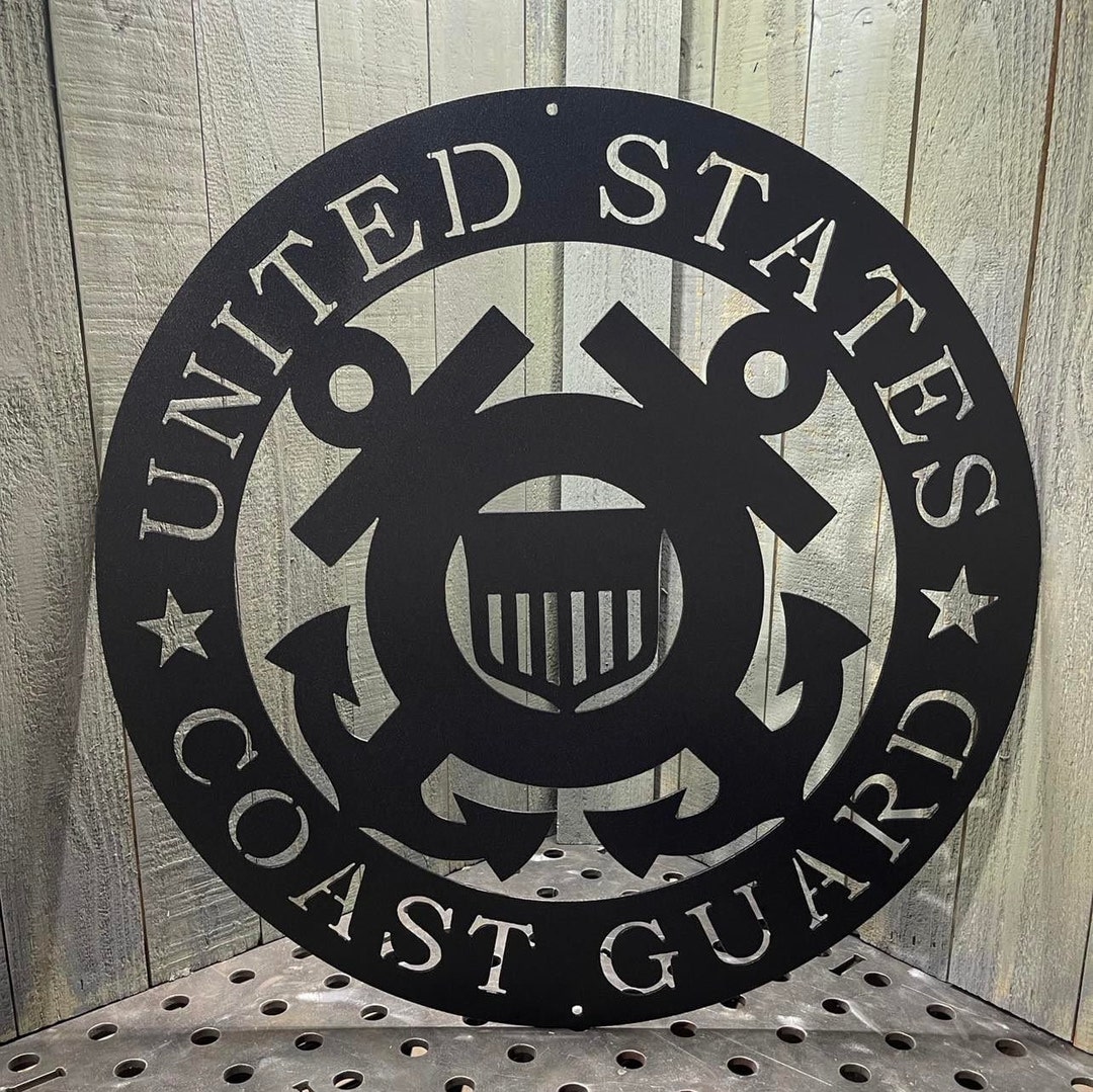 Metal USCG United States Coast Guard Military Crest Plasma Cut Sign Art ...