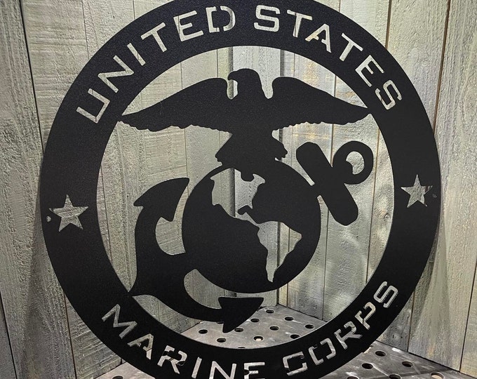 US Marine Corps Metal Sign Authorized Seller for USMC Logo USMC Sign ...