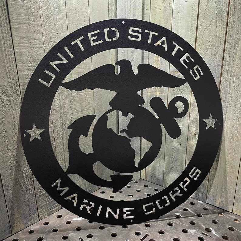 Metal Marine Corps USMC Crest Custom Plasma Cut Sign Art Military - Etsy