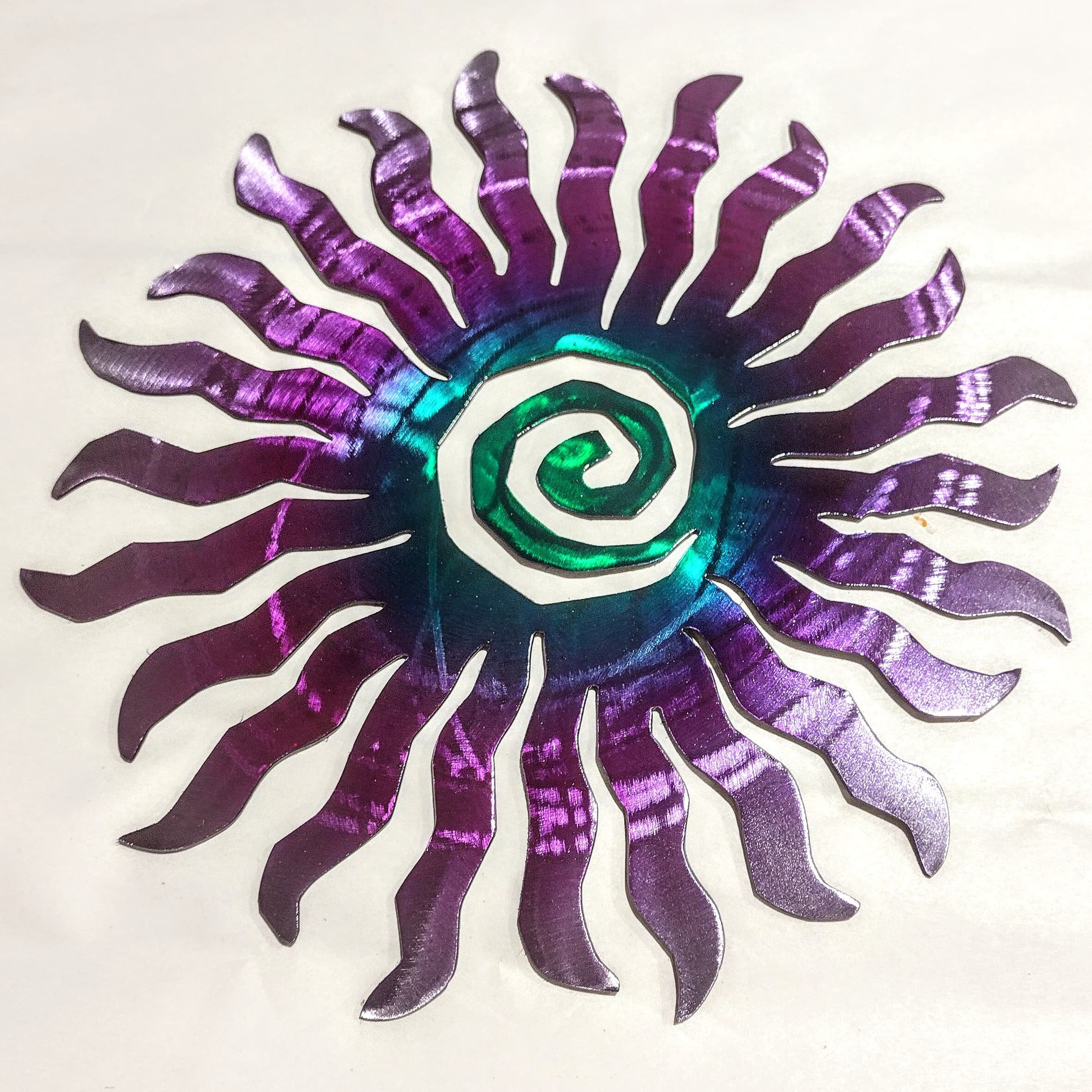 Metal Sun Funky Plasma Cut Art Handpainted Modern Sunrise | Etsy