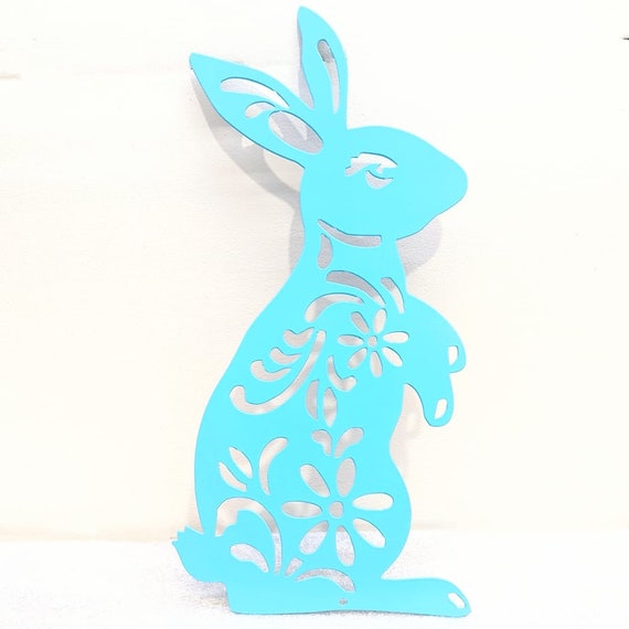 Metal Art Deco Bunny Rabbit Garden Art Yard Decor Plasma Cut | Etsy