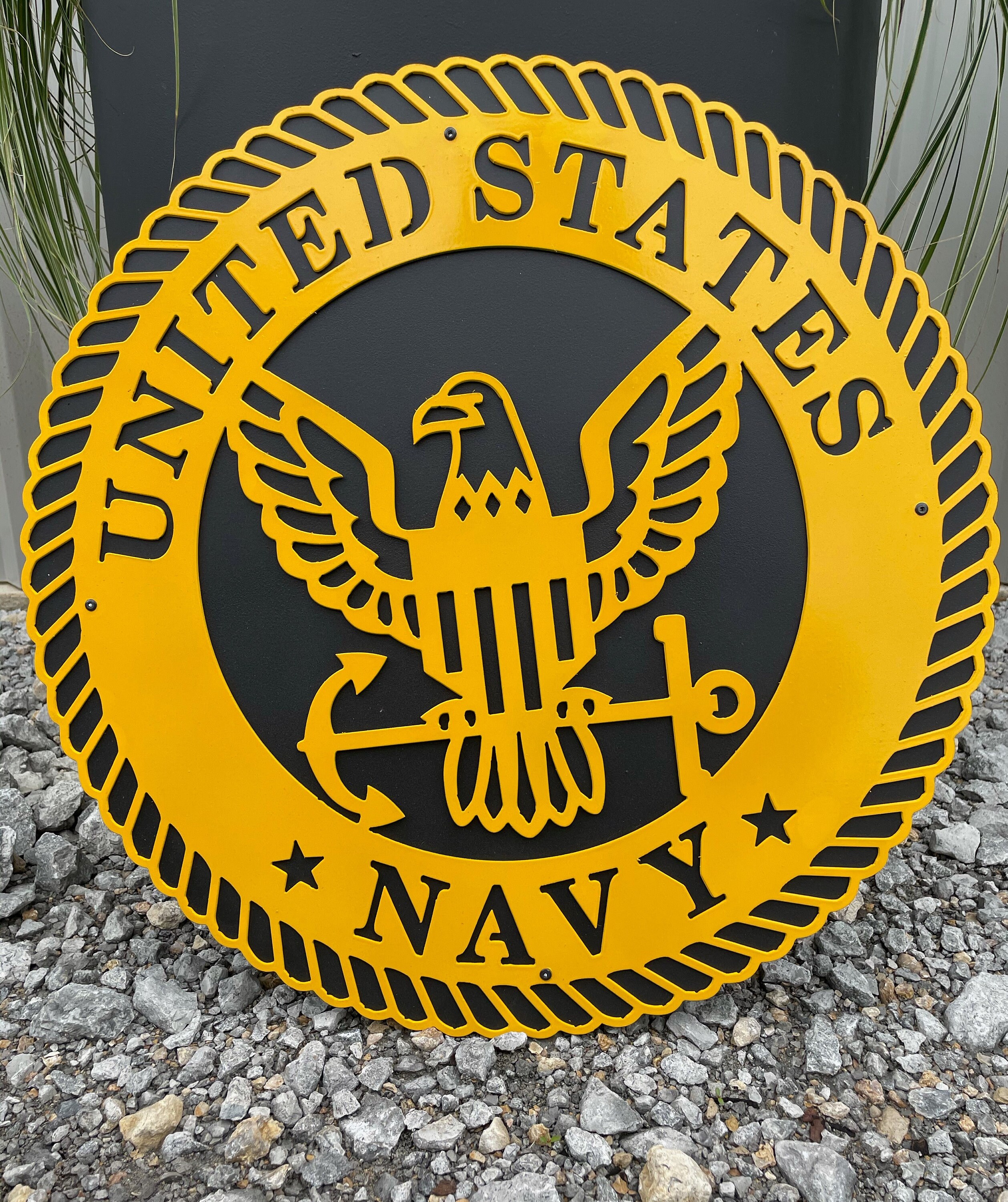 Metal Navy USN Crest Single or Double-layer Custom Paint | Etsy