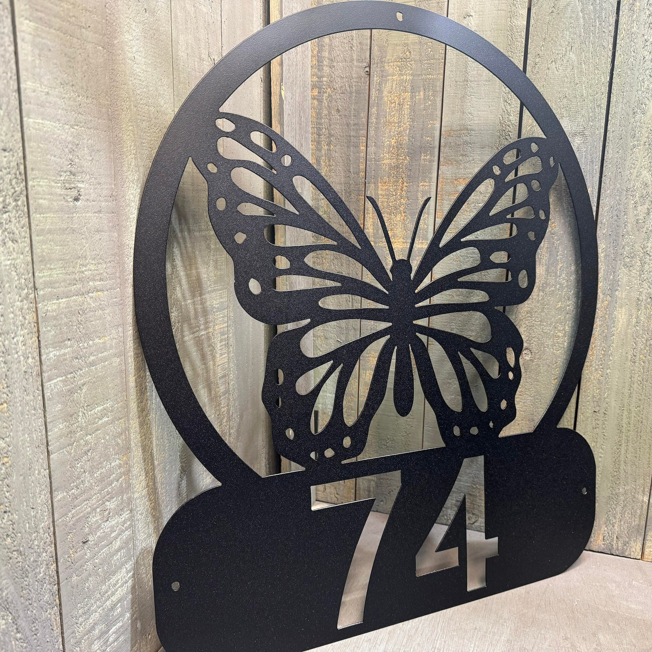 Metal Butterfly Address Sign Plasma Cut Sign Art House Numbers - Etsy