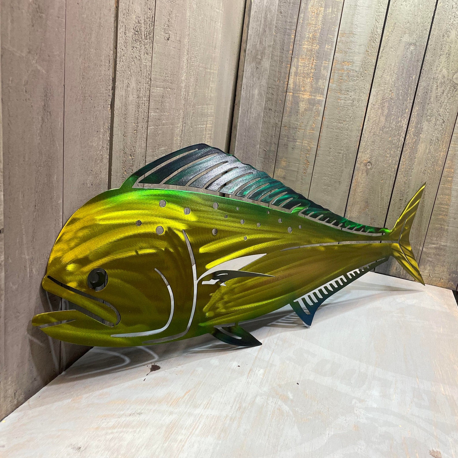 Metal Mahi-mahi Fish Fishing Salt Water Ocean Plasma Cut Sign Art Beach ...