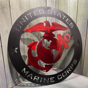 Metal USMC Marines Crest TWO COLOR Plasma Cut Sign Art - Etsy