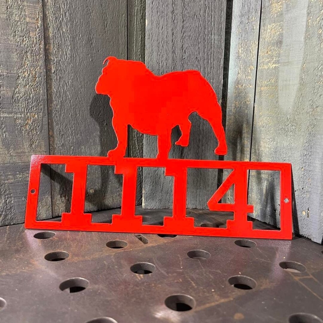 Metal French Bulldog Address Sign Plasma Cut Sign Art Dog Hanging Sign ...