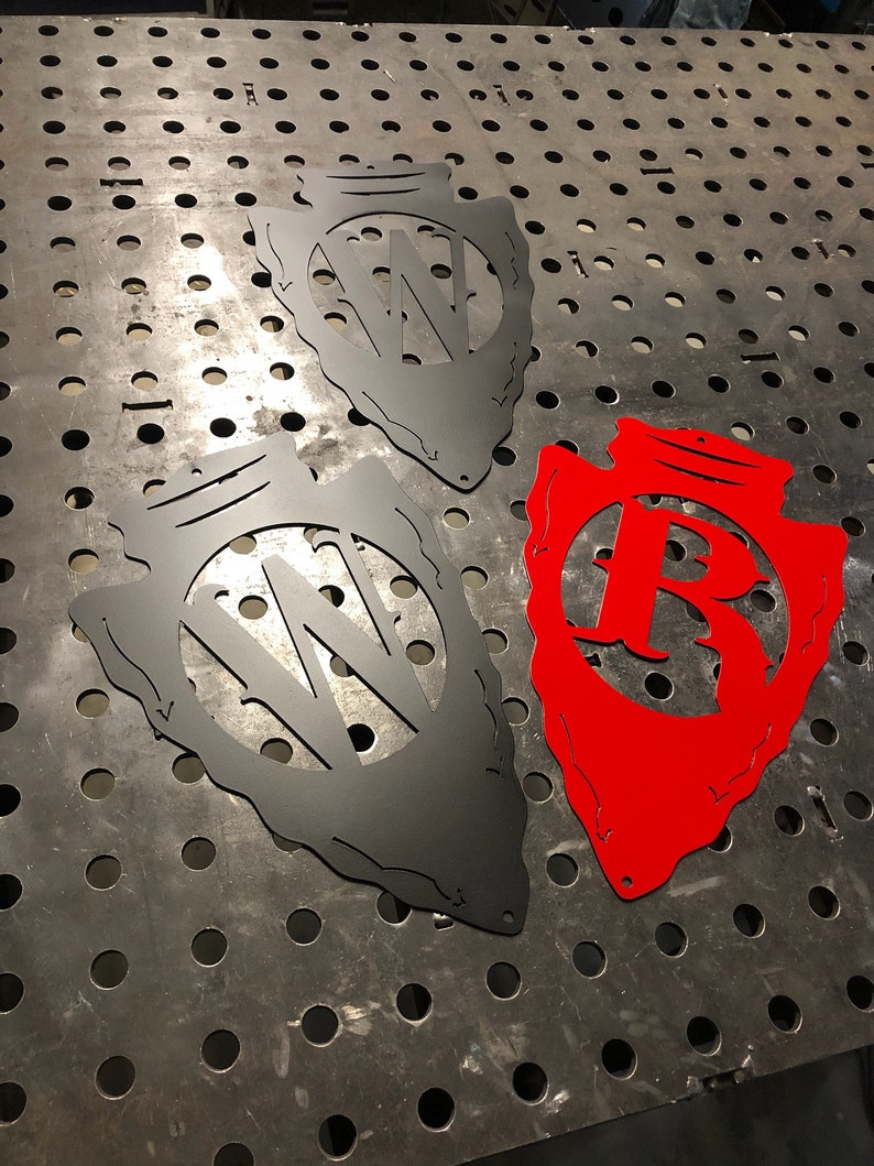 Metal Arrowhead Monogram Custom Plasma Cut Sign Art - Etsy