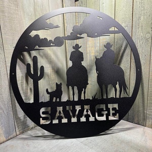 Custom Metal Cowboy Monogram - Etsy