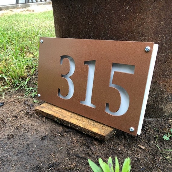 Metal Two Layer Modern Address Sign Custom Numbers Plasma Cut | Etsy