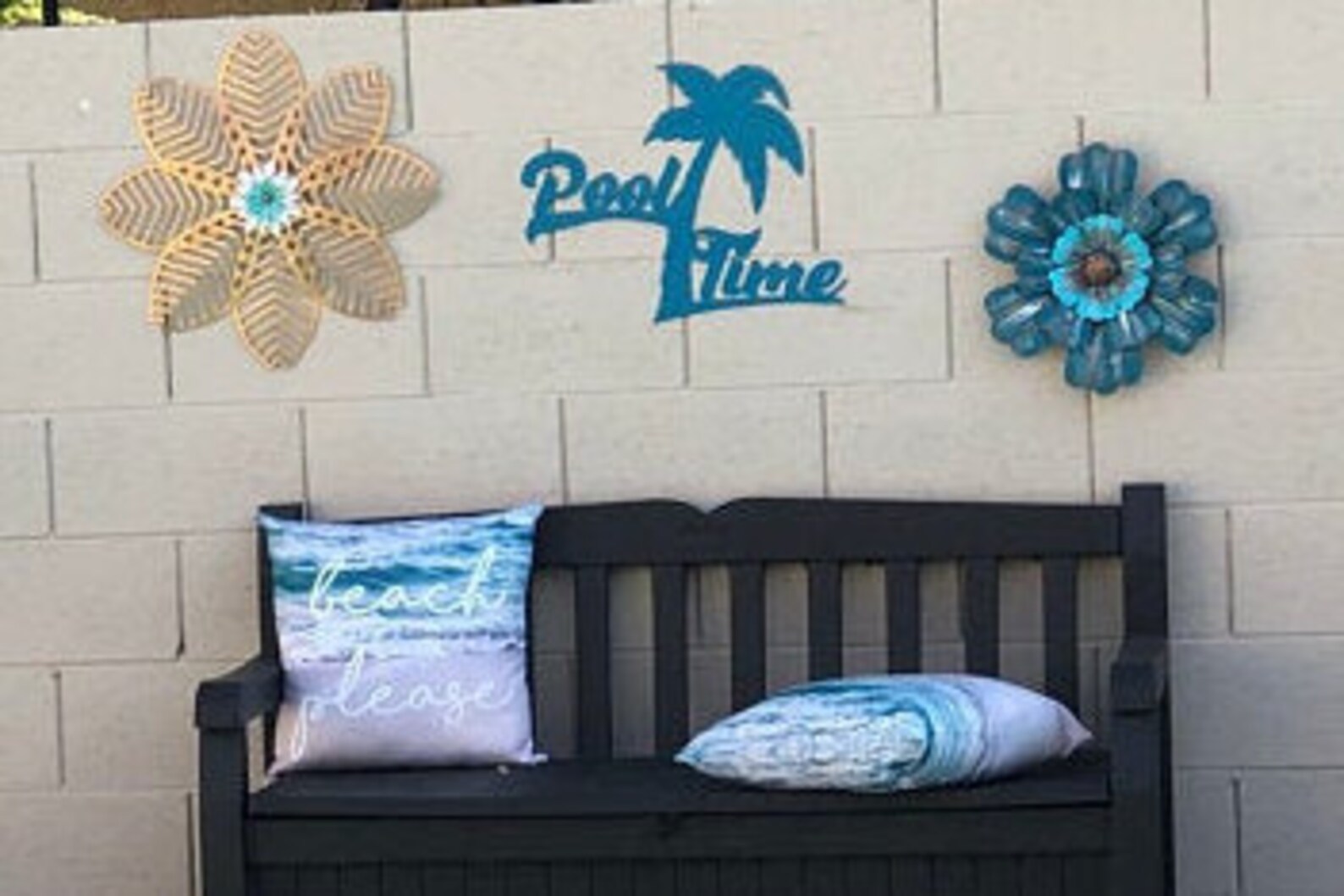 Metal "pool Time" Palm Tree Plasma Cut Metal Art - Etsy