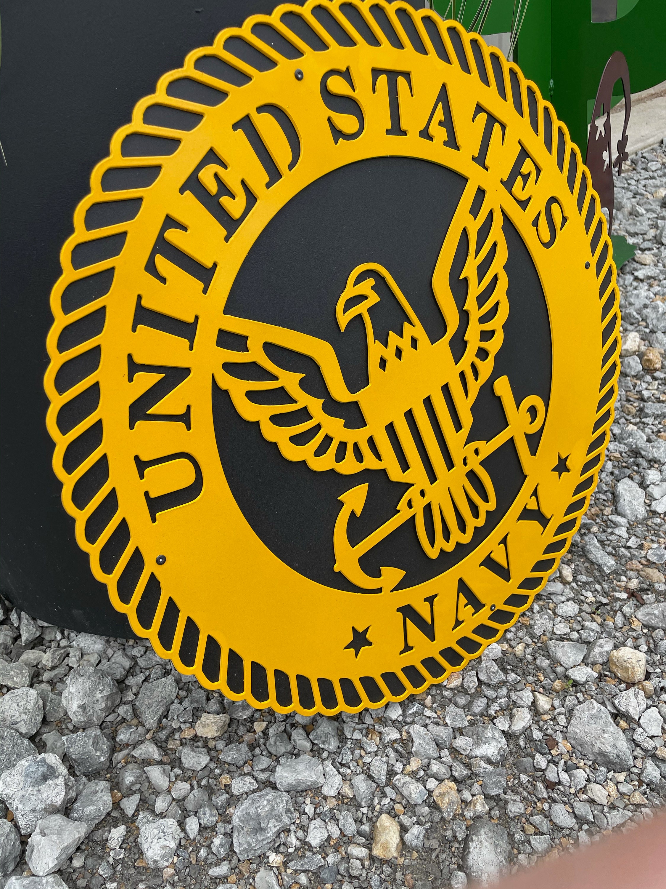 Metal Navy USN Crest Single or Double-layer Custom Paint | Etsy