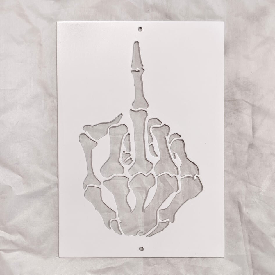 Metal Middle Finger Skeleton Hand Hardcore Decor Funny Plasma - Etsy