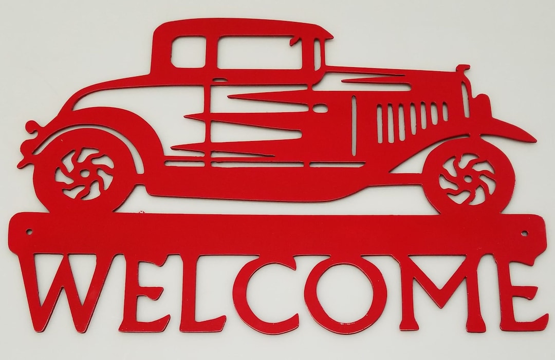 Metal Hot Rod Classic Car Welcome Sign Plasma Cut Sign Art - Etsy
