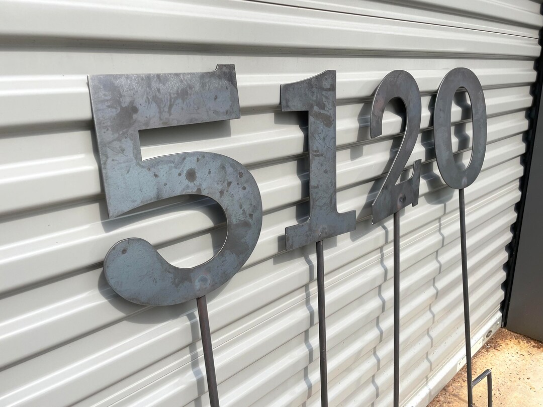 Metal Address Numbers on Stake Outdoor Plasma Cut Sign Art - Etsy